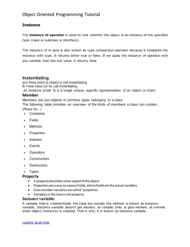 Object oriented programming tutorial | PDF