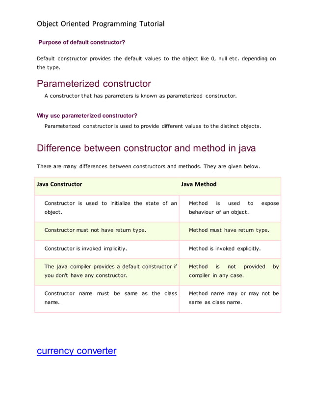 Object oriented programming tutorial | PDF