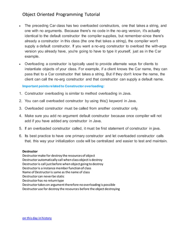 Object oriented programming tutorial | PDF