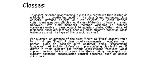 Object Oriented Programming Language Is An Oop Pptx Programming Languages Computing