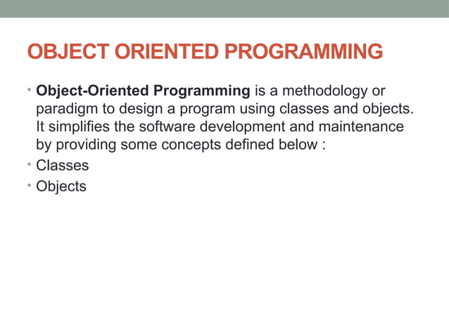 Object oriented programming introduction .pptx | Free Download Object oriented programming introduction .pptx | Free Download