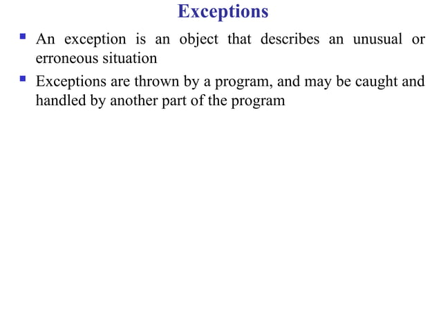 Computer Object Oriented Programming - Chapter 4 - Excption Handling.ppt