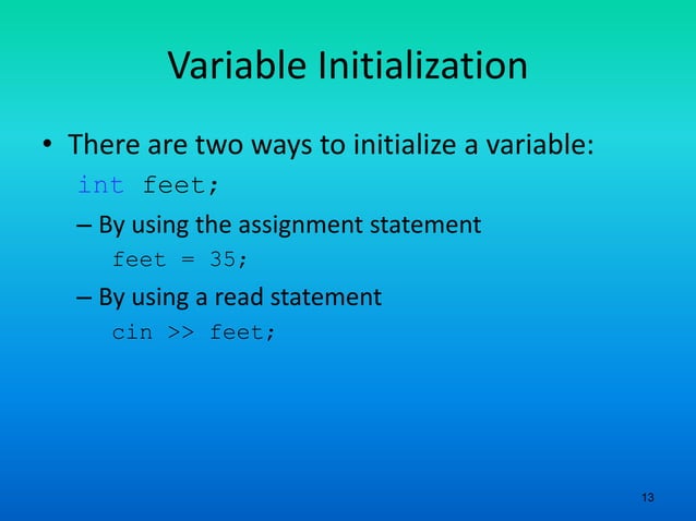 Object oriented programming 10 variables input and output | PPT