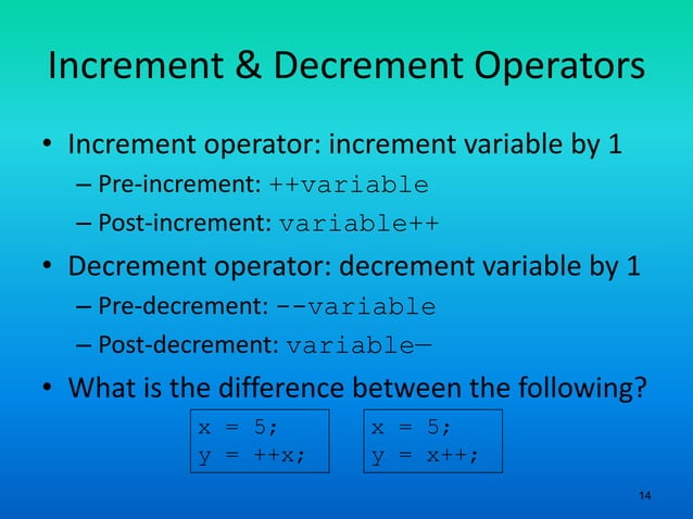 Object oriented programming 10 variables input and output | PPT