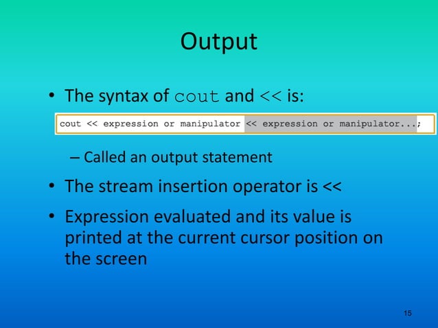 Object oriented programming 10 variables input and output | PPT