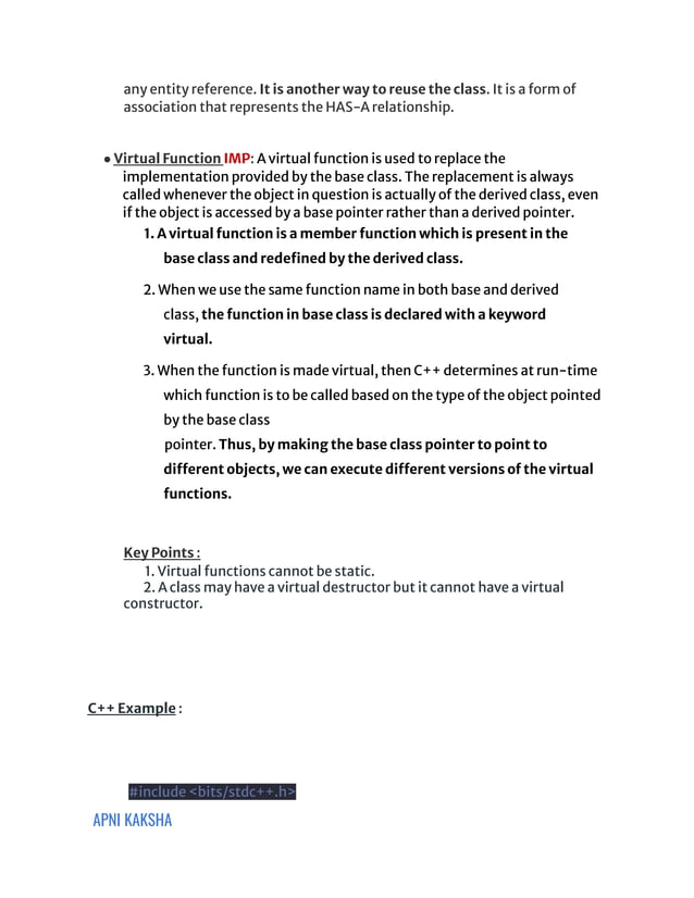 Object Oriented Programming Notes Provided Pdf