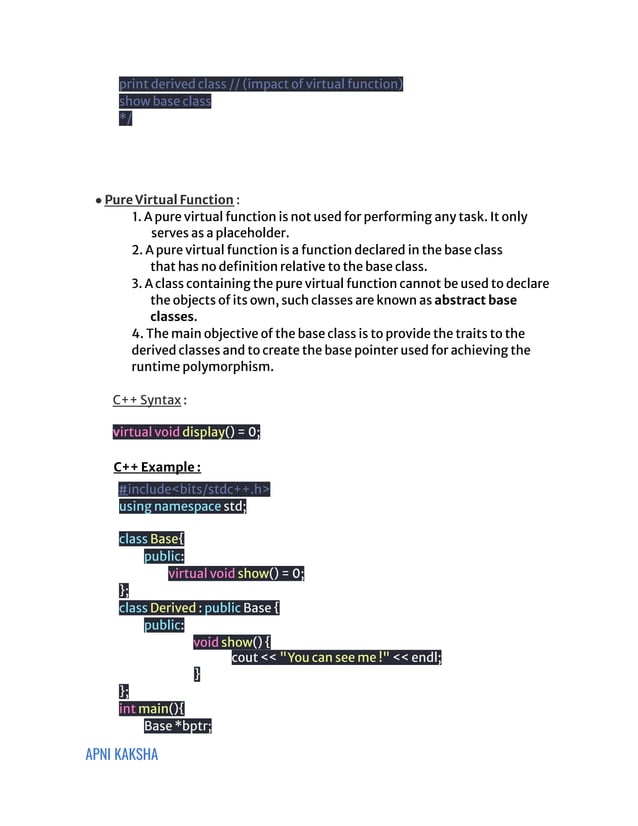 Object Oriented Programming Notes Provided Pdf