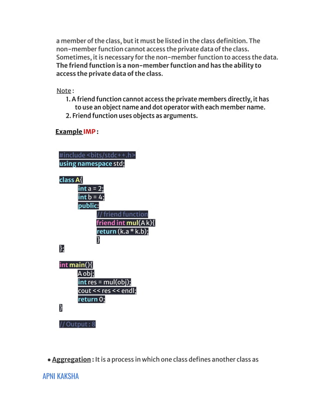 Object Oriented Programming notes provided | PDF