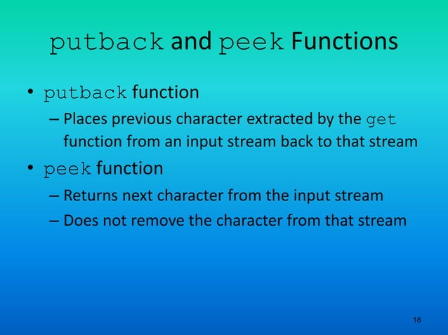 Object Oriented Programming 13 Input Stream And Devices In Cpp Ppt 5426