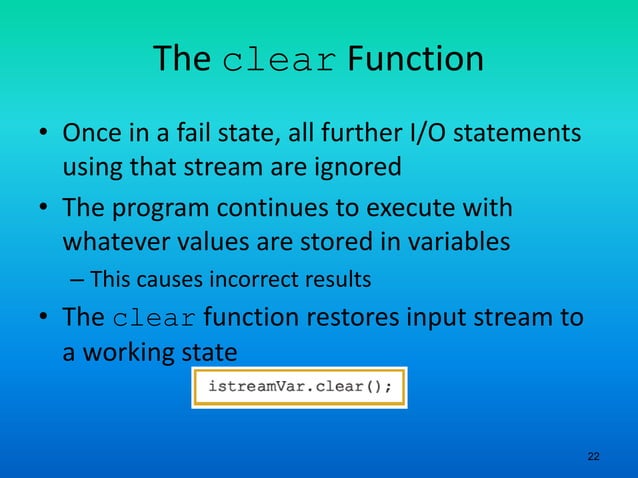 Object Oriented Programming 13 Input Stream And Devices In Cpp Ppt 5140