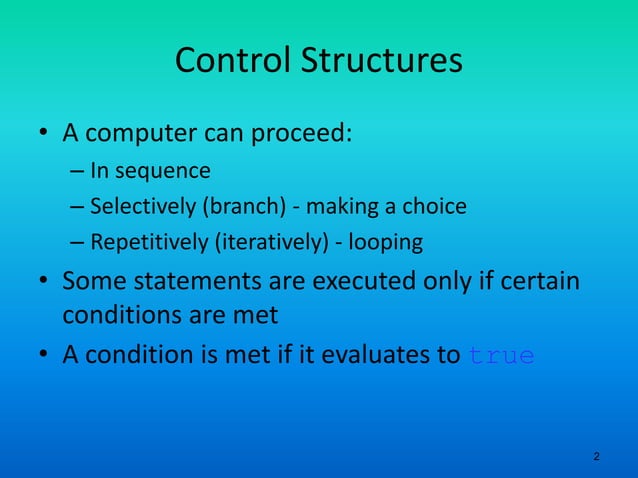 Object oriented programming15 control structures relational operators | PDF