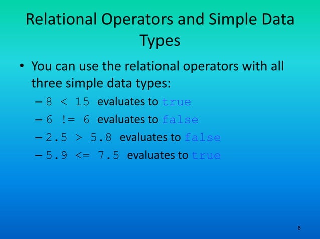 Object oriented programming15 control structures relational operators | PDF