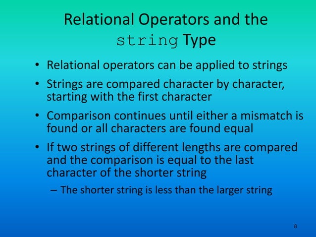 Object oriented programming15 control structures relational operators | PDF