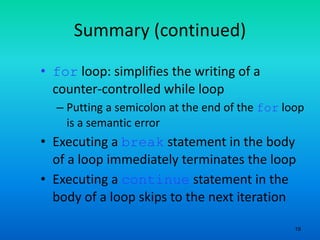 Object oriented programming18 control structures looping | PPTX | Programming Languages | Computing