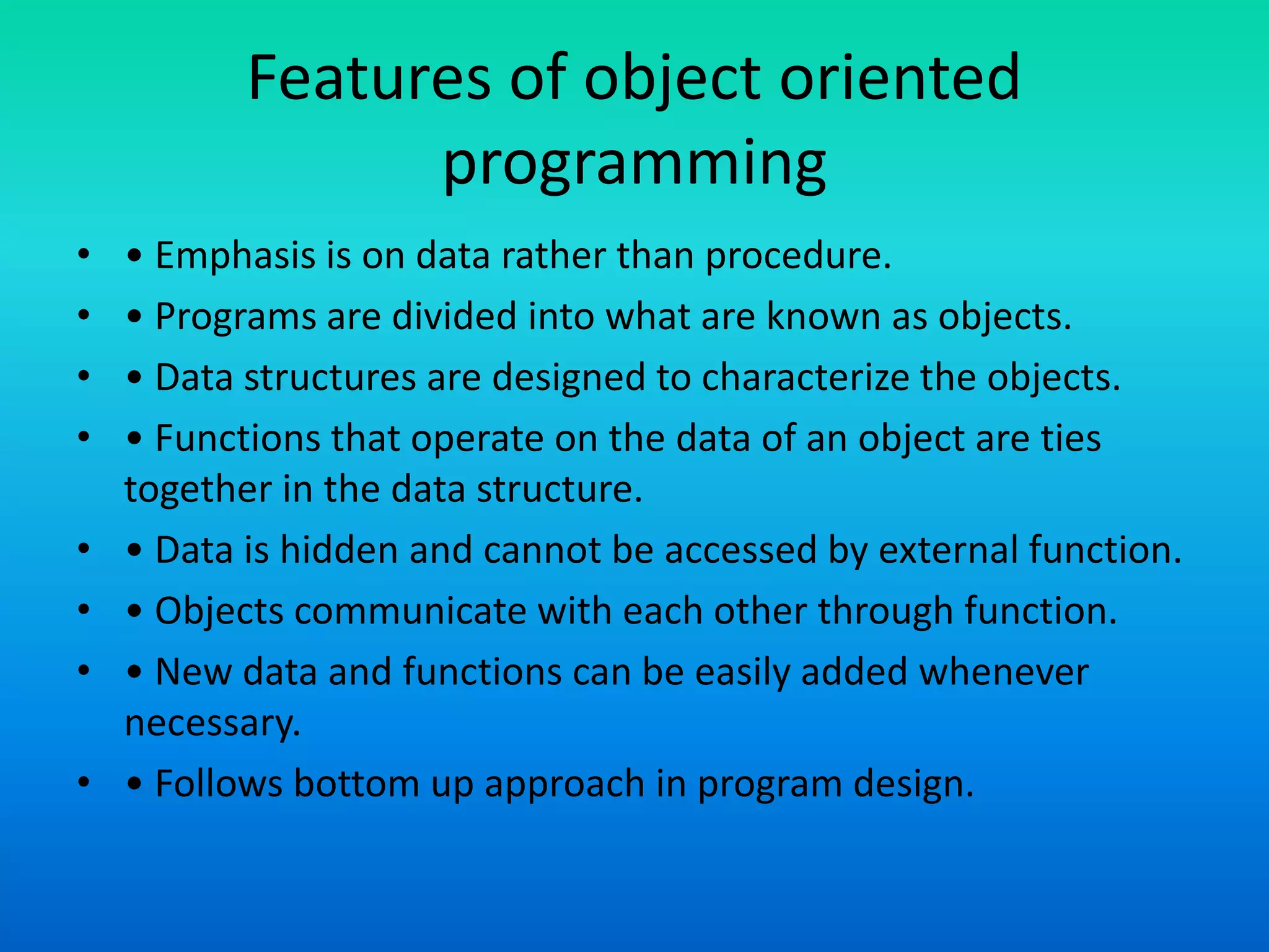 Object Oriented Programming 1 Introduction To Oop Ppt