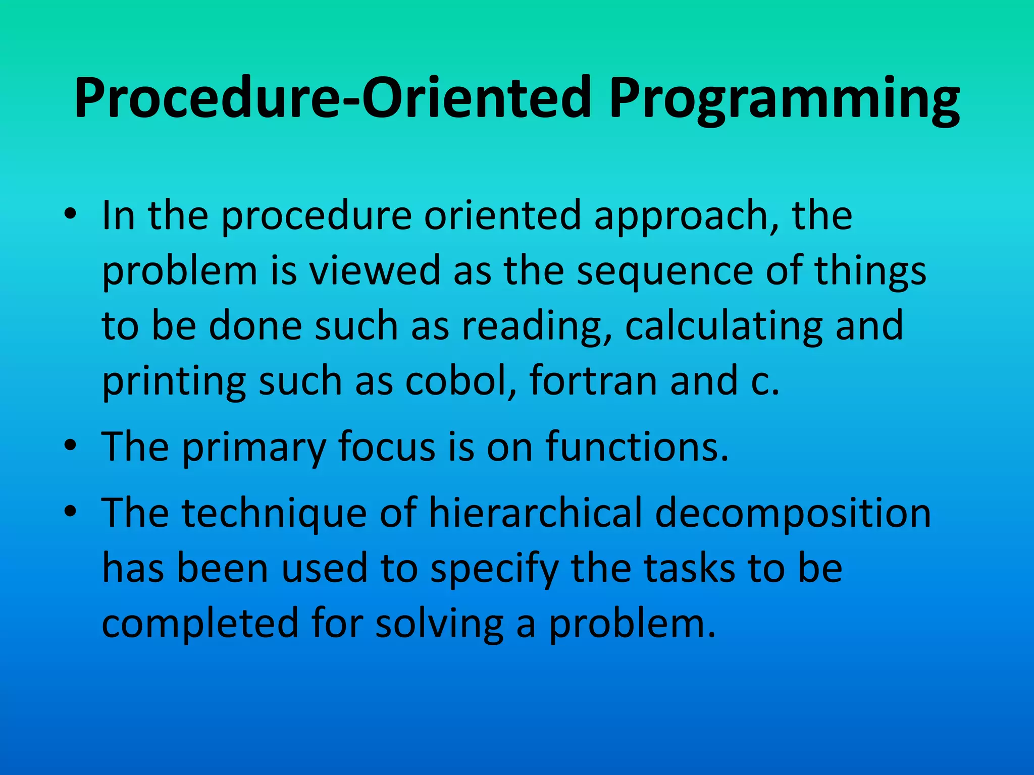 Object Oriented Programming 1 Introduction To Oop Ppt