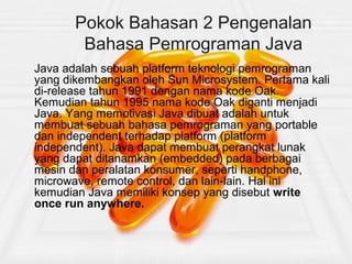 Object oriented programming menggunakan java | PPT
