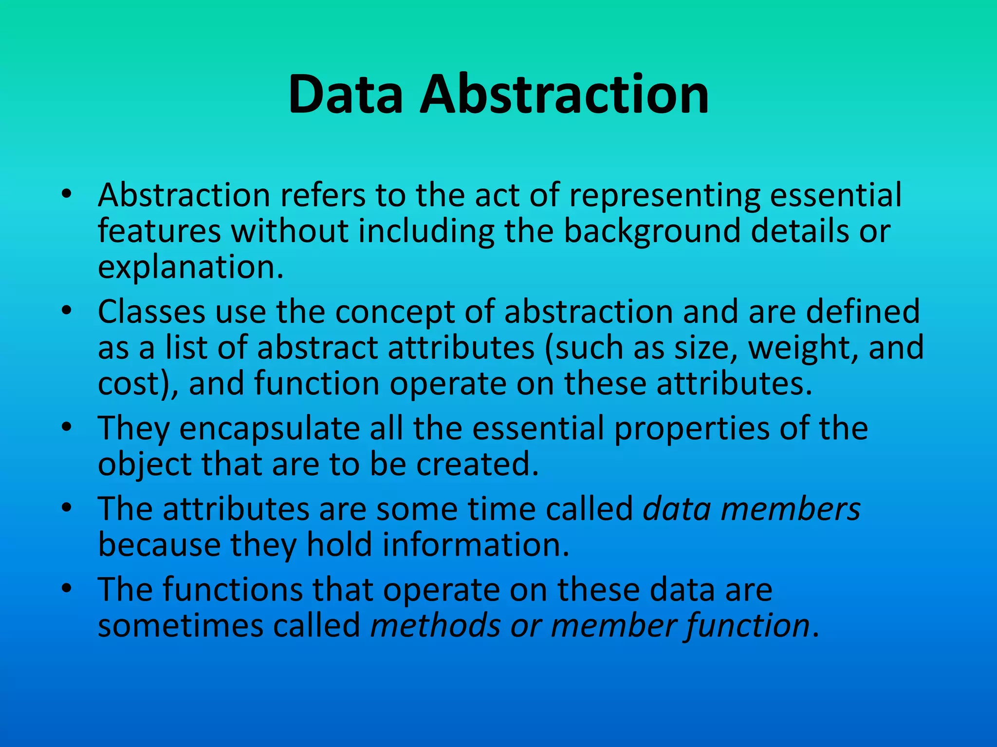 Object Oriented Programming 6 Oop With C Ppt