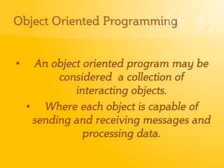 Object Oriented Programming Concepts | PPTX