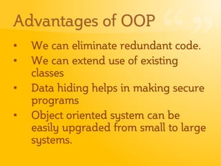 Object Oriented Programming Concepts | PPTX