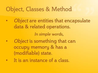 Object Oriented Programming Concepts | PPTX