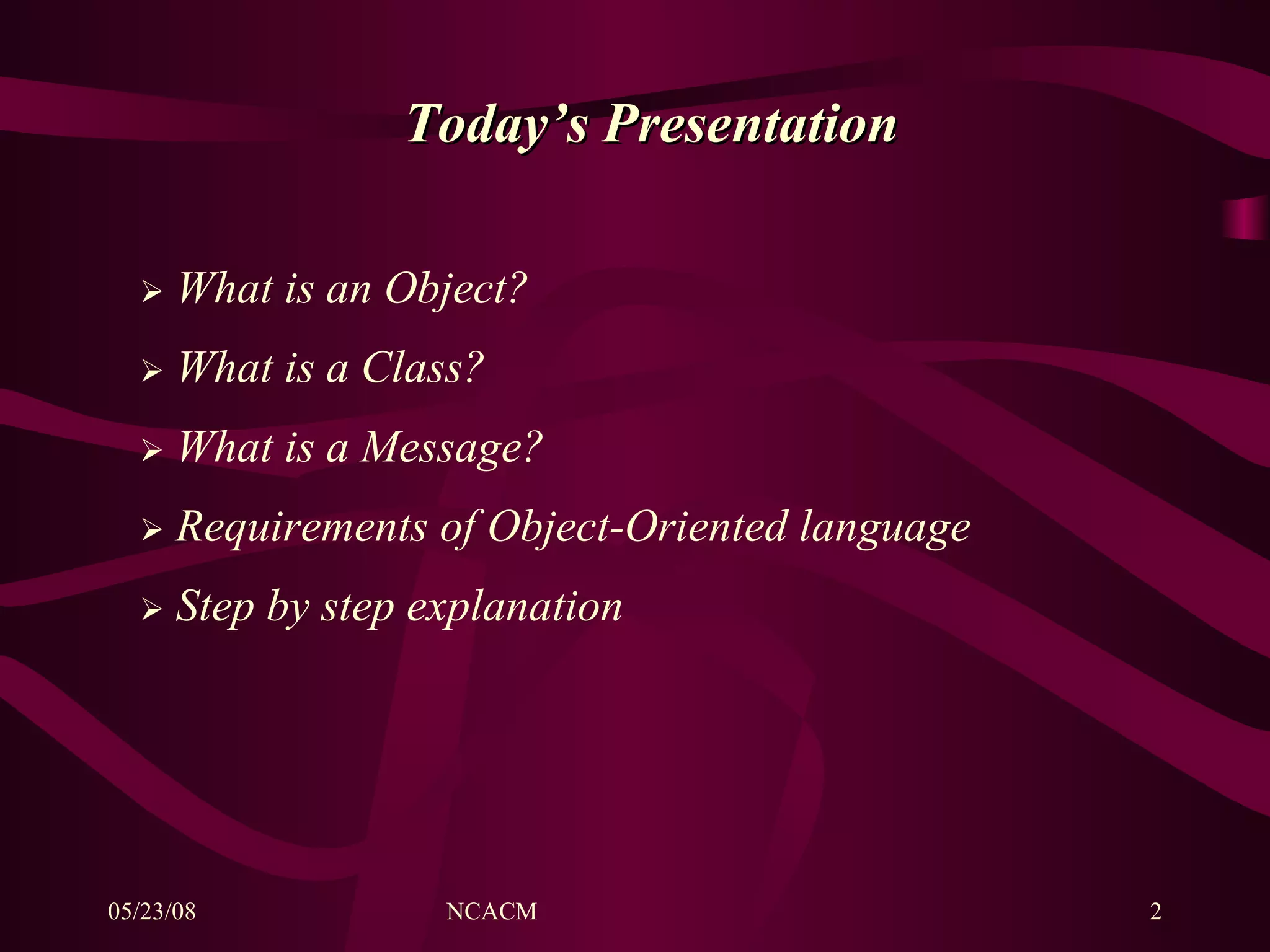 Objectorientedprogrammingconcepts Ppt