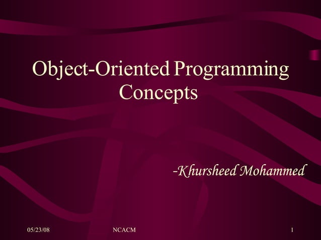 Object Oriented Programming Concepts | PPT