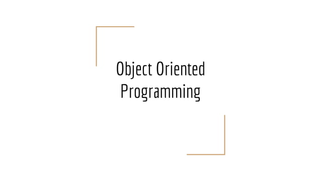 Object Oriented Programming Ppt