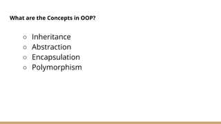 Object Oriented Programming | PPT