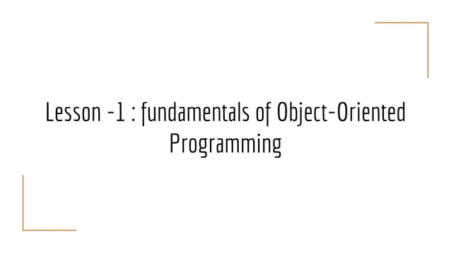 Object Oriented Programming | PPT