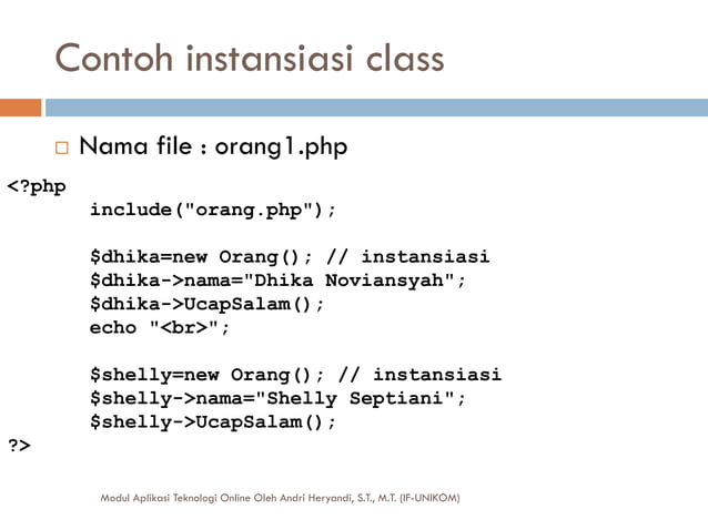 Object oriented programming dengan php | PDF
