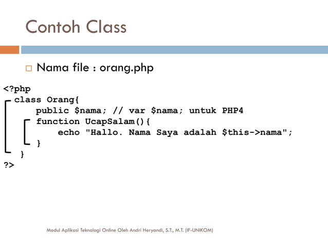 Object oriented programming dengan php | PDF