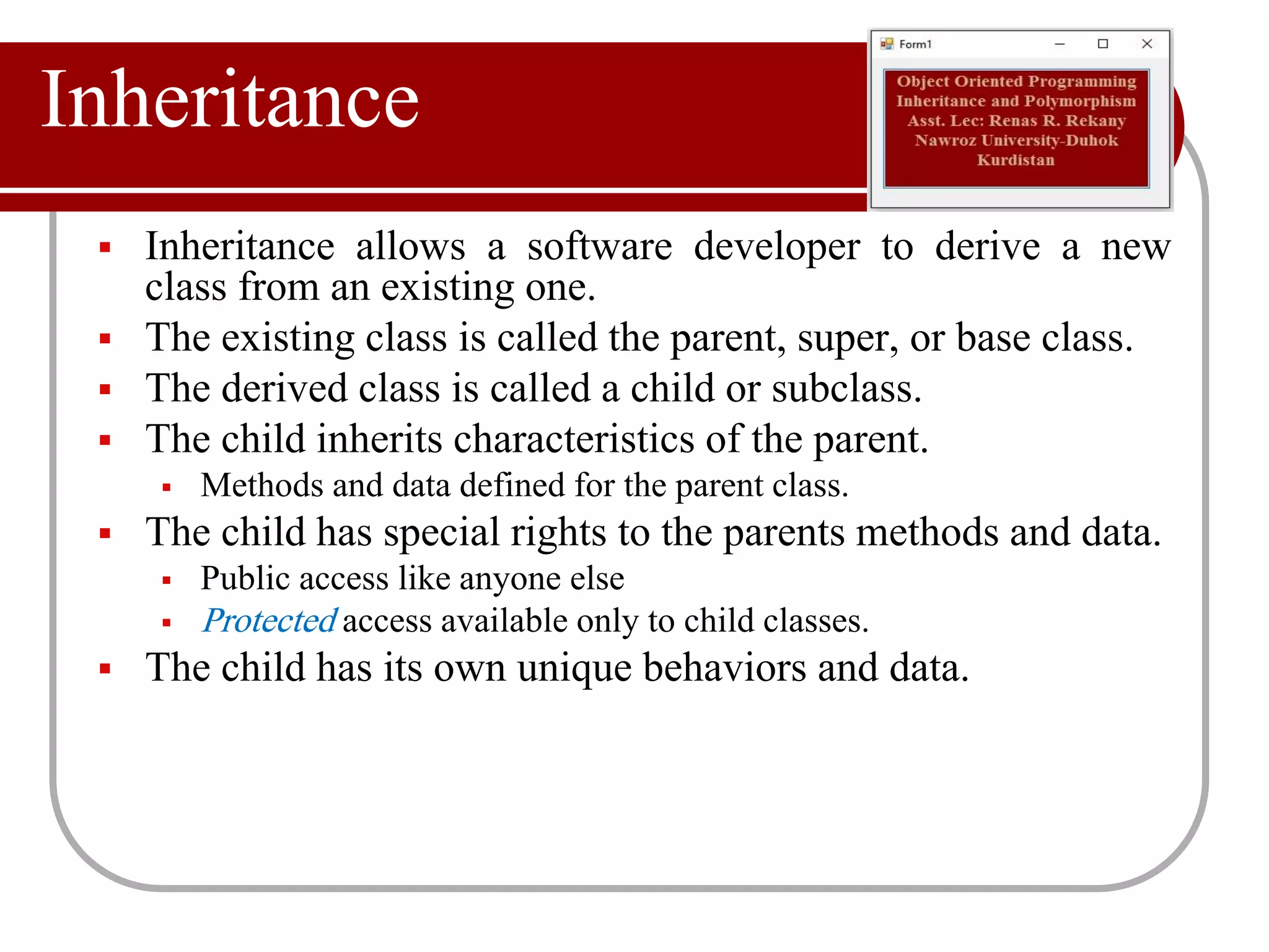 Object Oriented Programming Inheritance Ppt