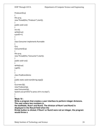 Object oriented programming la bmanual jntu | PDF