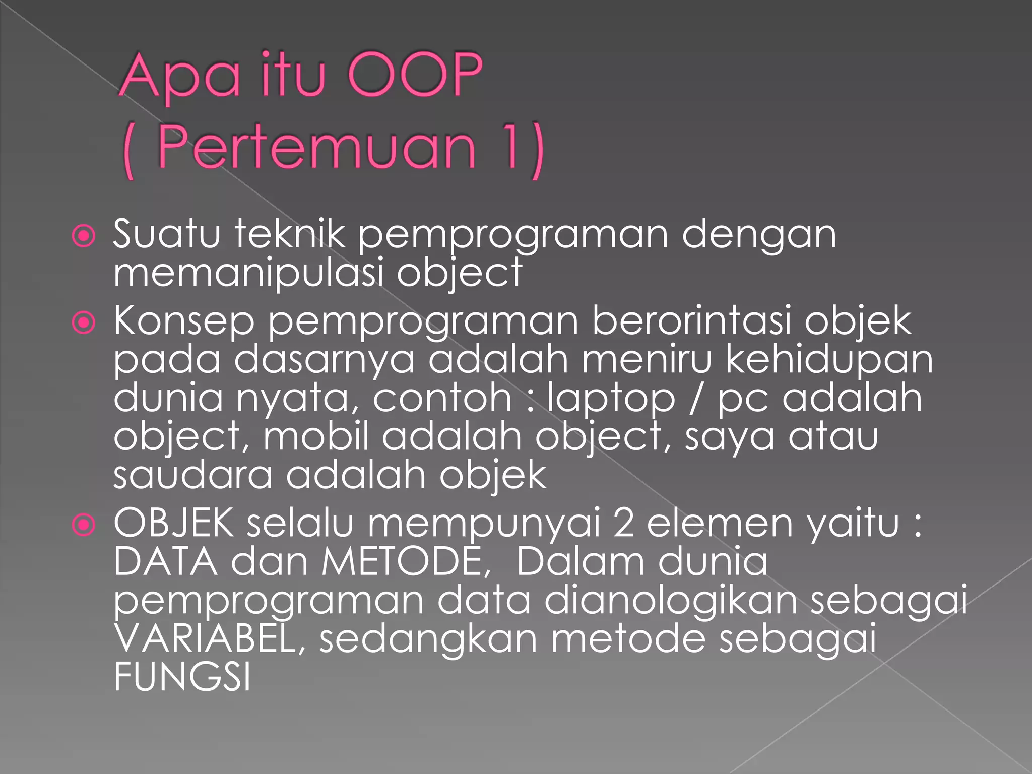 Object Oriented Programming Oop Pptx