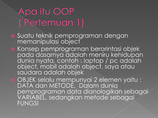 Object oriented programming ( oop | PPTX