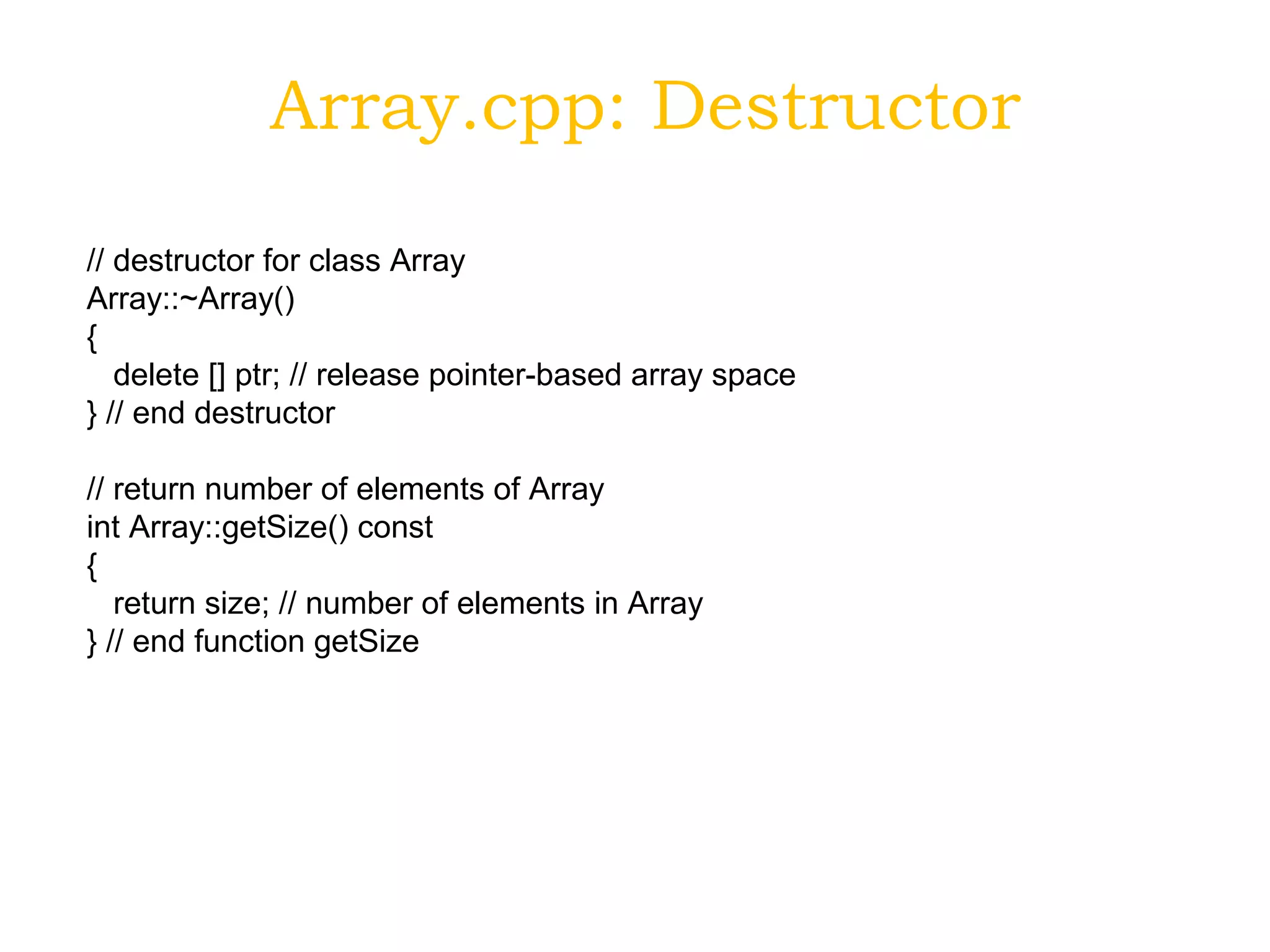Object Oriented Programming Operator Overloading Array Ppt