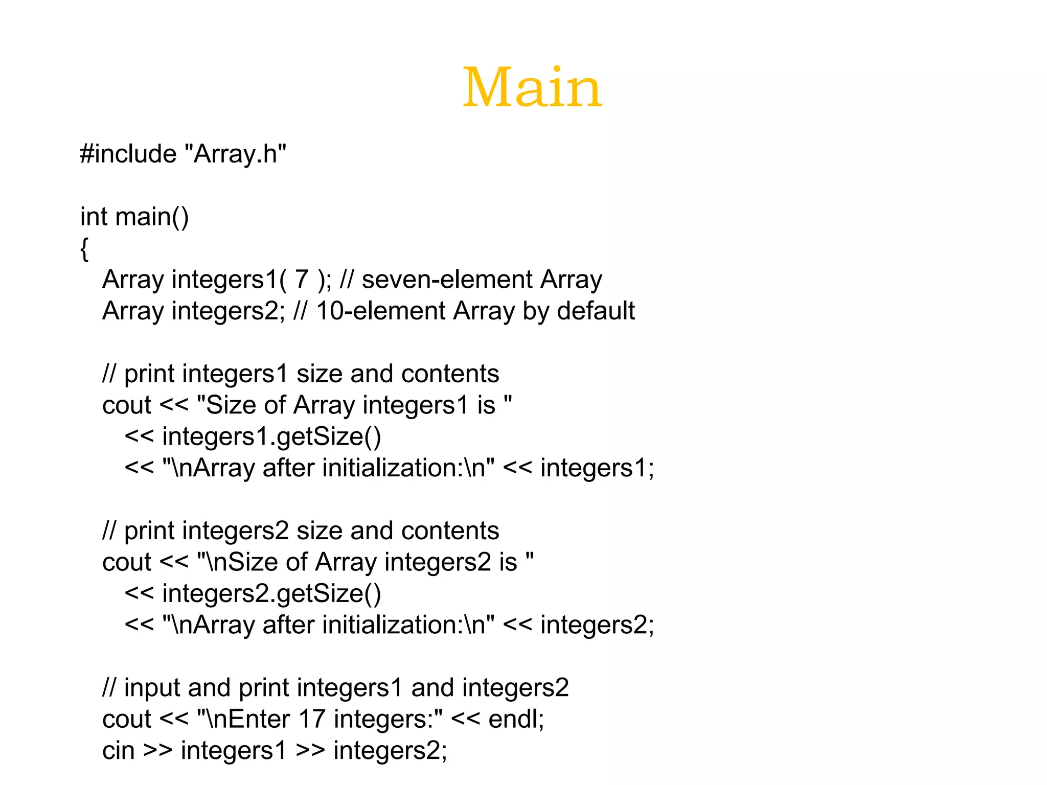 Object oriented programming; operator overloading array | PPT Object oriented programming; operator overloading array | PPT