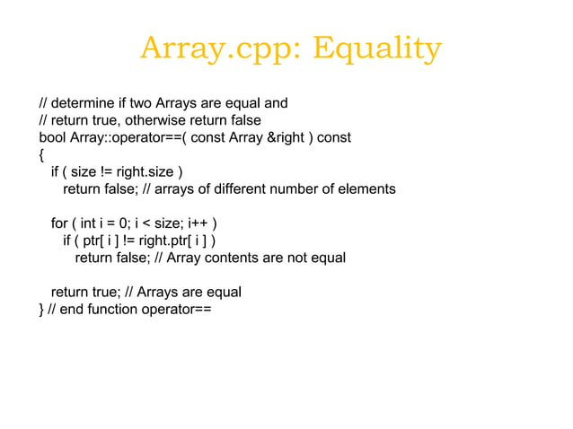 Object Oriented Programming Operator Overloading Array Ppt