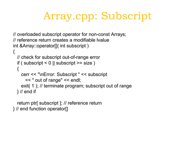 Object Oriented Programming Operator Overloading Array Ppt 3519