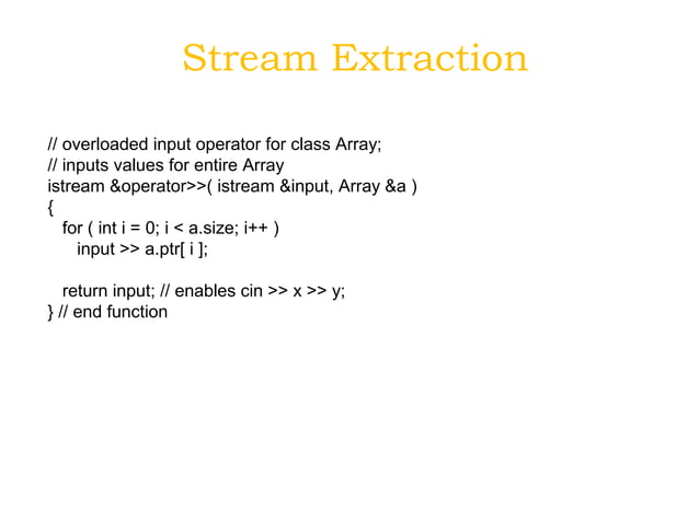 Object Oriented Programming Operator Overloading Array Ppt