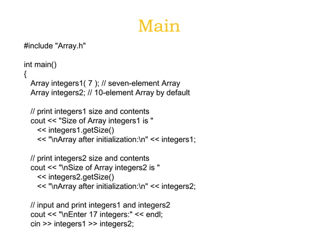 Object Oriented Programming Operator Overloading Array Ppt