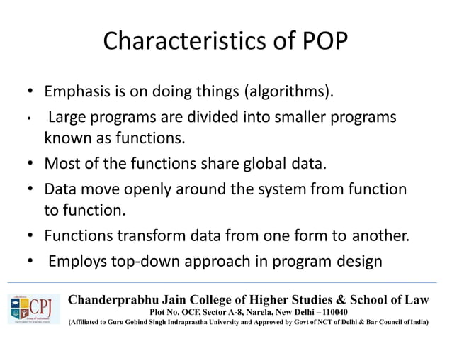 Object oriented programming using BCA 209 | PPT | Free Download