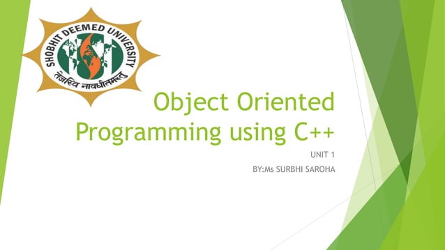 Object Oriented Programming Using Cunit 1 Pptx Programming Languages Computing