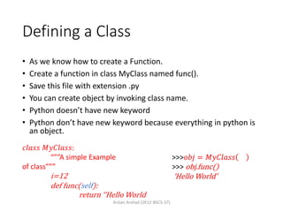 Object oriented programming with python | PPT