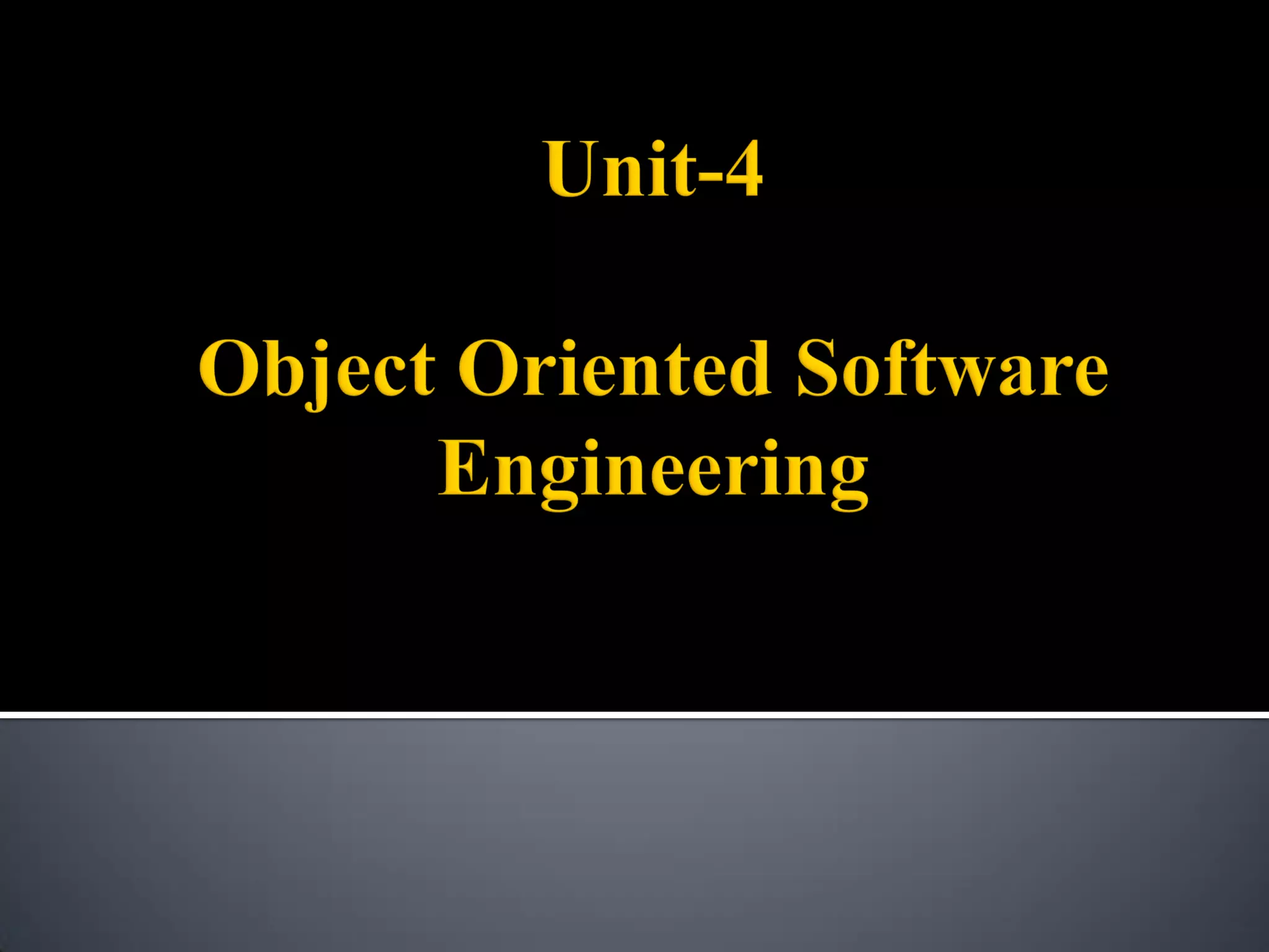 Object Oriented Software Engineering Ppt