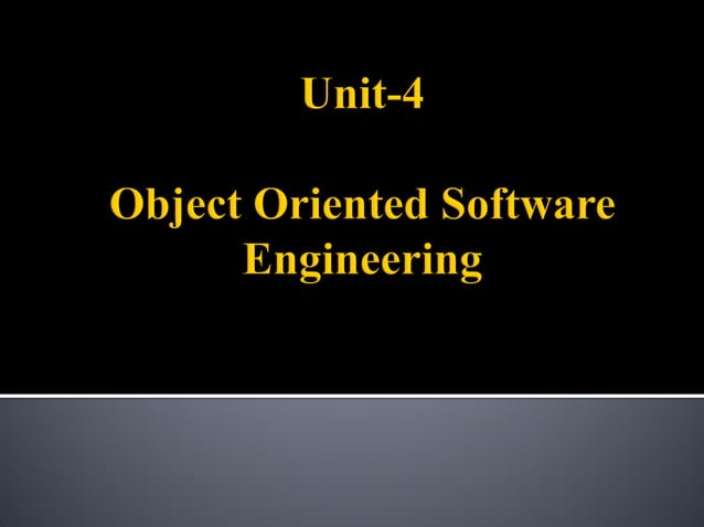 Object Oriented Software Engineering Ppt
