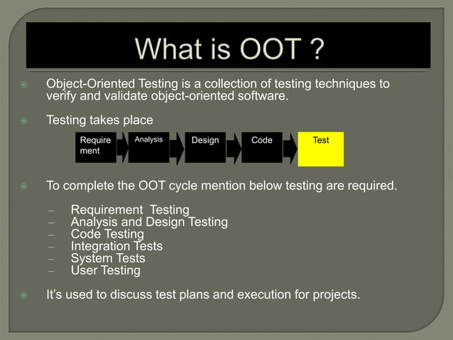 Object Oriented Testing Ppt