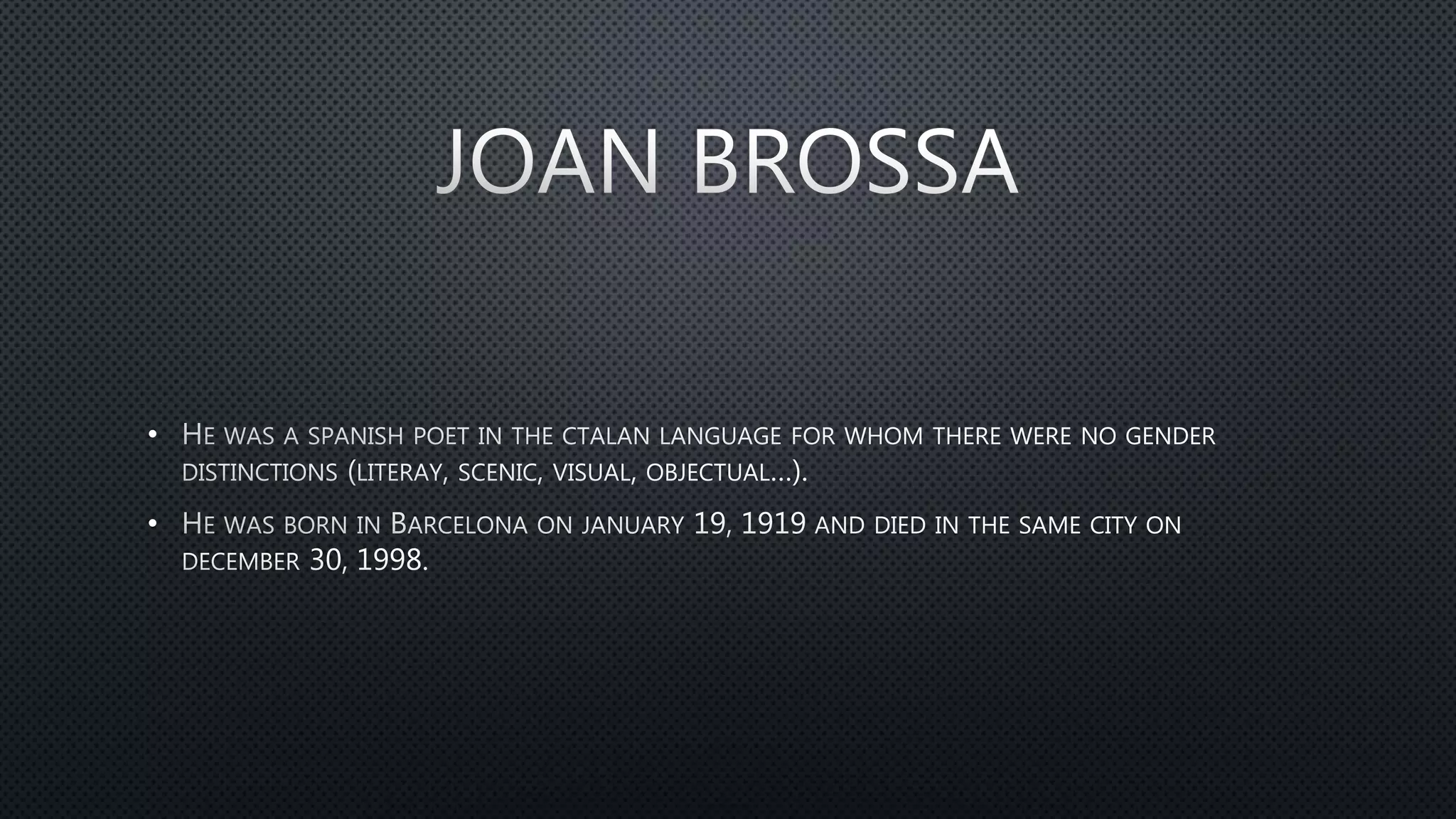 Object poem brossa | PPTX