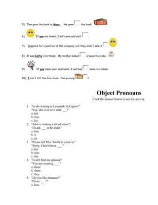 Object pronouns | PDF
